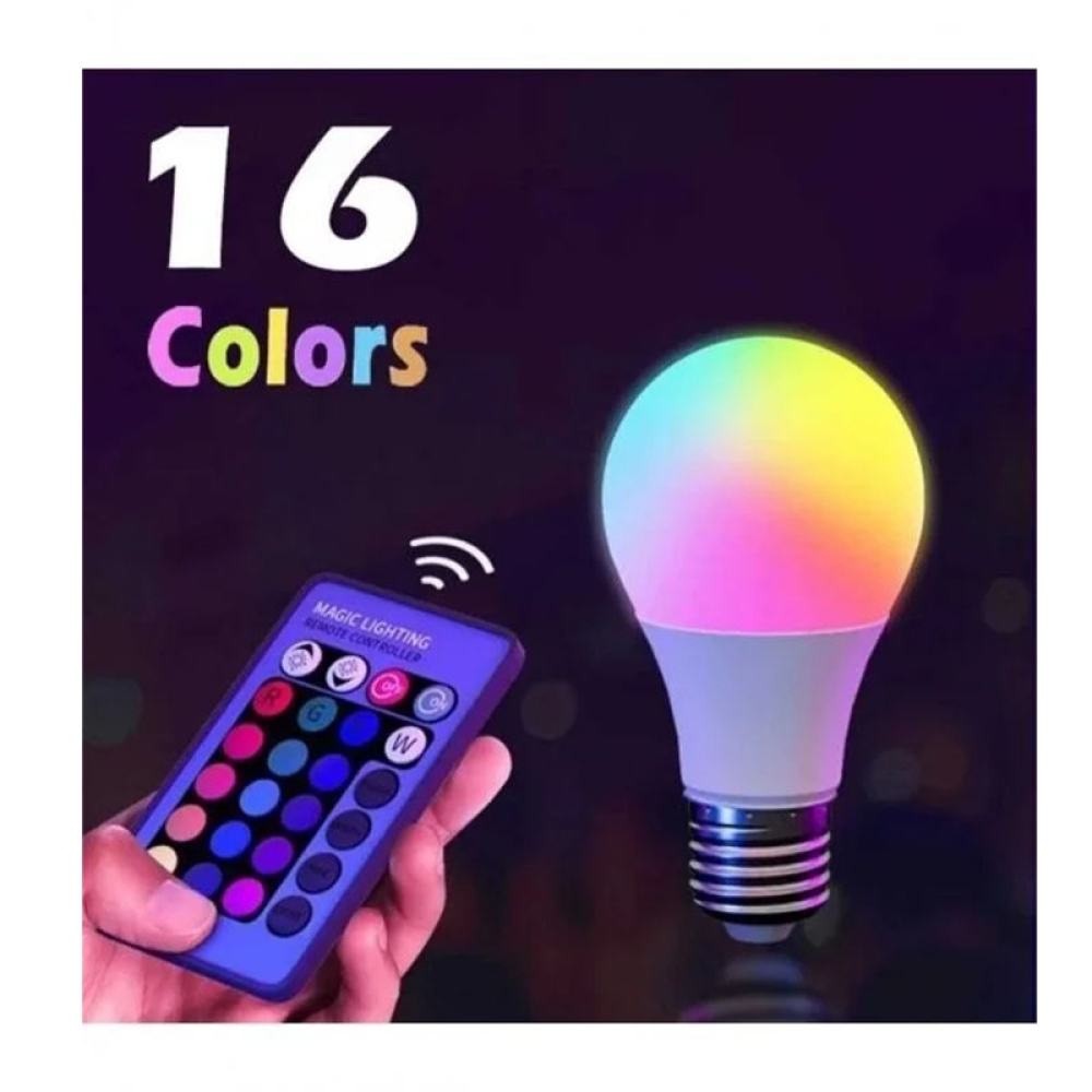 ATC Uzaktan Kumandalı Led Ampül 6500k + RGB 9w Beyaz Işık Elektro Sepeti